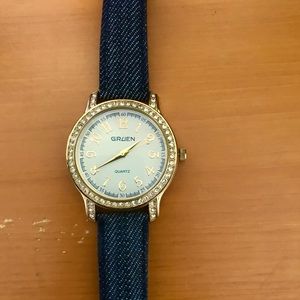 Accessories | Gruen Watch With Denim Band | Poshmark